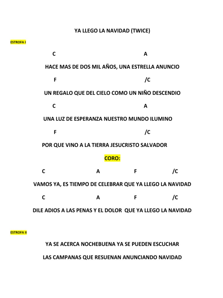 Ya Llego La Navidad Twice Acordes | PDF | Poesía