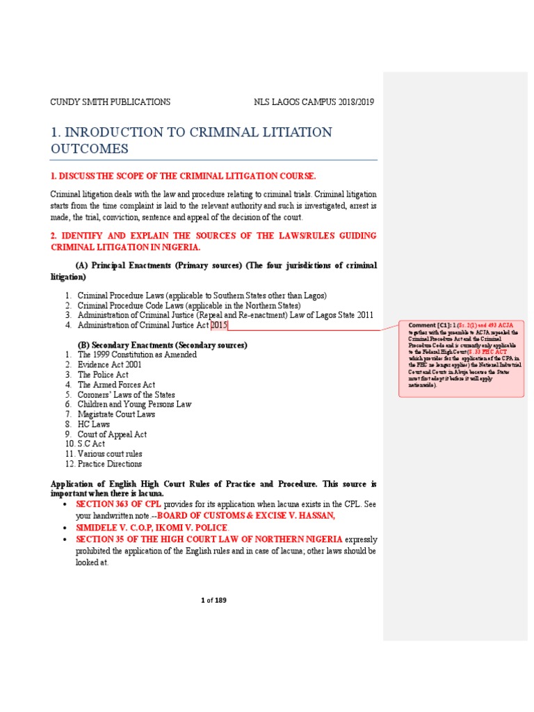 Overview of Criminal Litigation in Nigeria | PDF | Arrest | Search Warrant