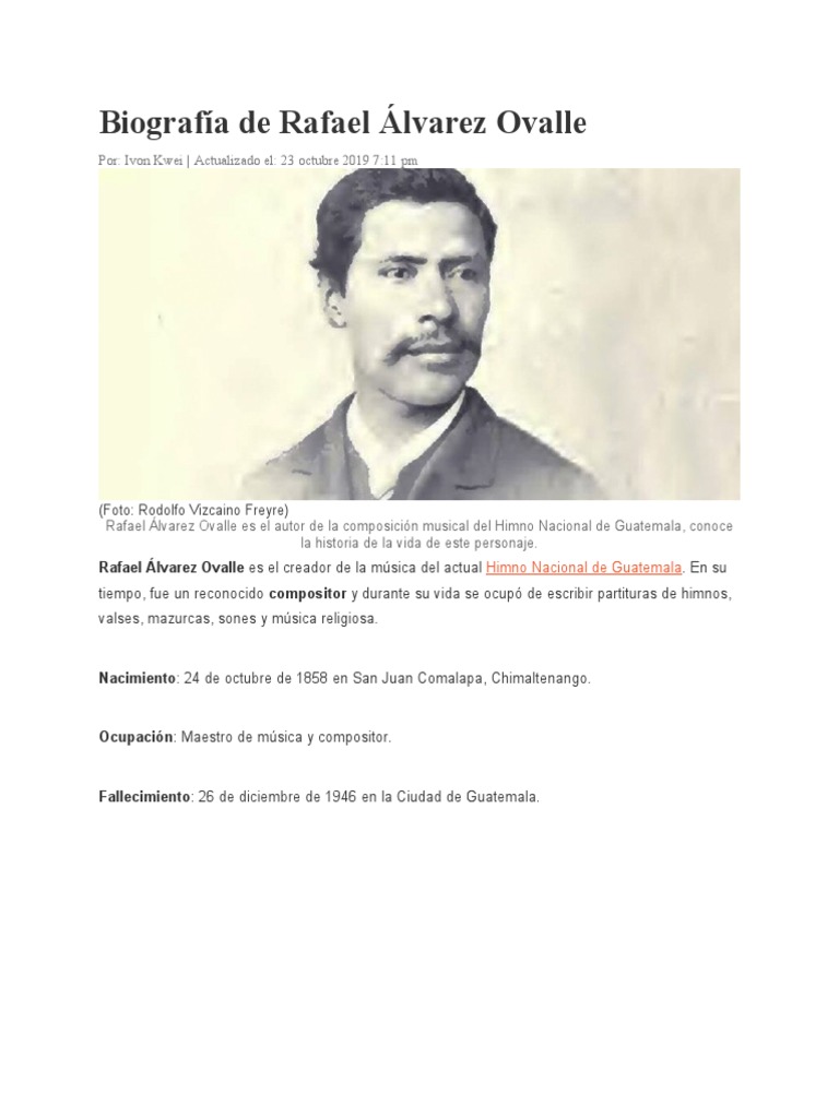 Biografía de Rafael Álvarez Ovalle | PDF