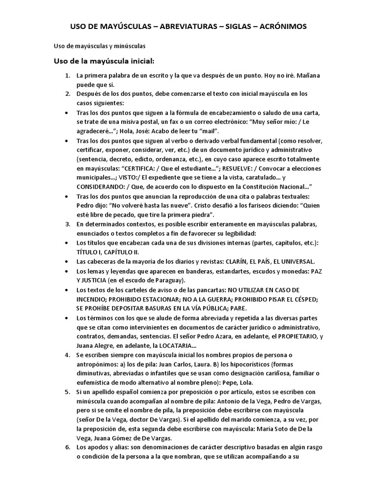 Mayúsculas y Minúsculas-Siglas-Abreviaturas-Acrónimos | Descargar ...