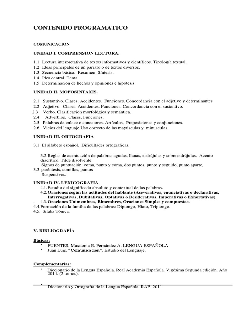 Contenido Programatico Comunicacion | PDF | Ciencias sociales