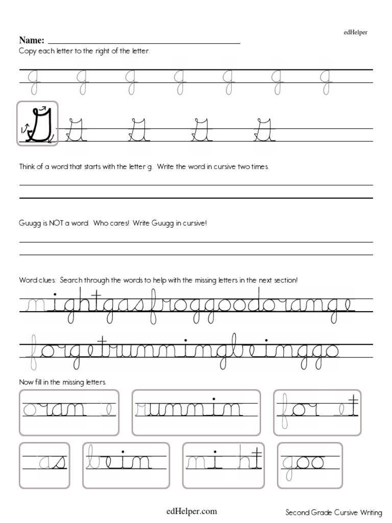 Developing Cursive Writing Skills and Reinforcing Math Concepts | PDF ...