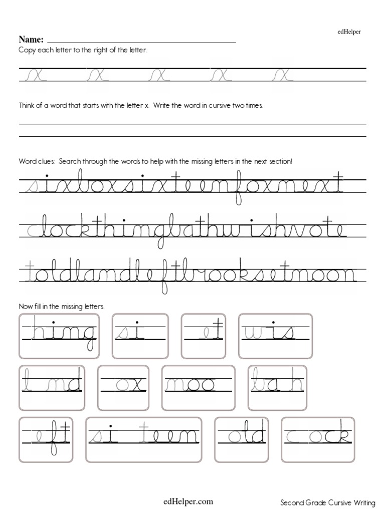 Grade 2 Cursive Writing Worksheets | PDF