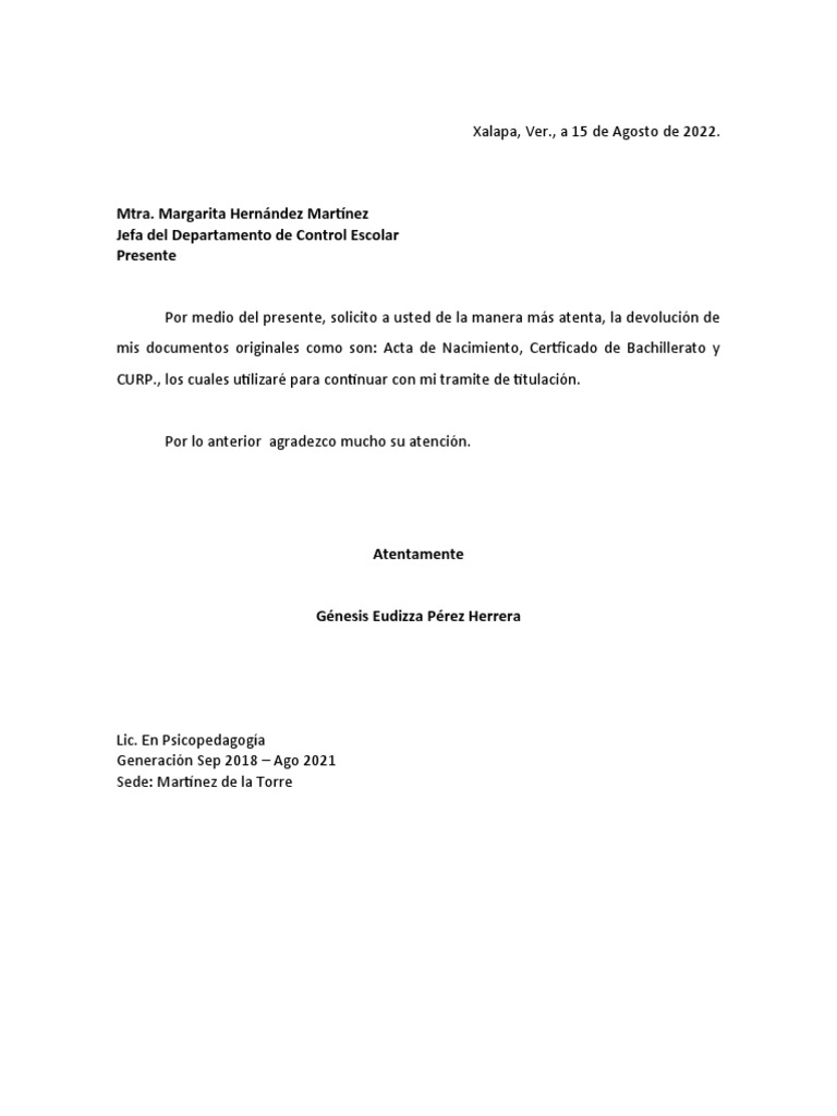 Oficio Solicitud Documentos | PDF