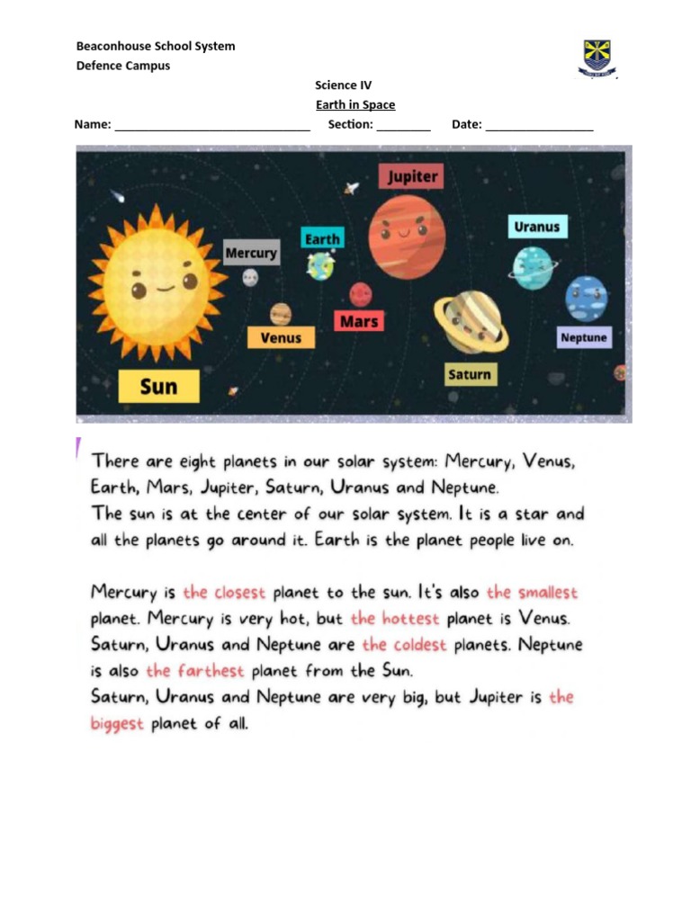 Earth in Our Solar System | PDF