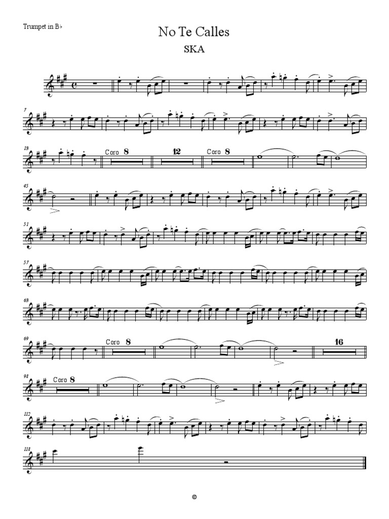 No Te Calles - Trumpet in BB | PDF