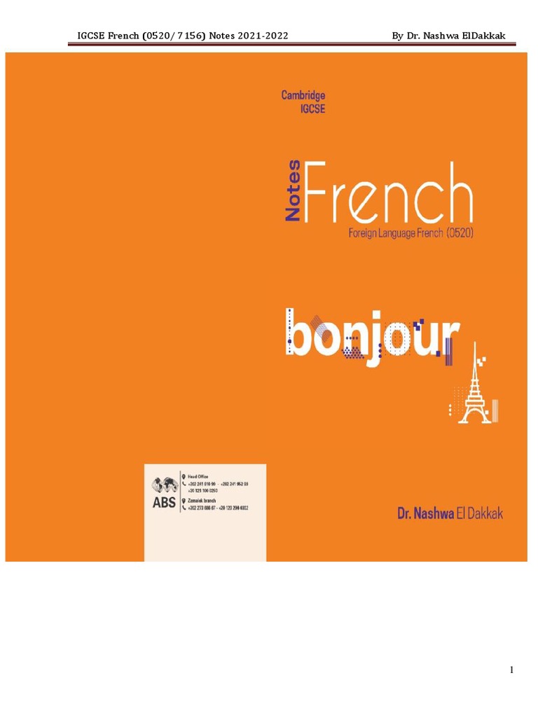 Notes IGCSE Français 2021-2022 | PDF | Recyclage | Langue française