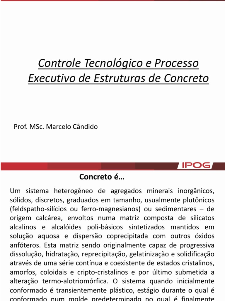 Controle Tec e Processo Exec de Estrut de Concreto 2021 | PDF | Cimento | Concreto