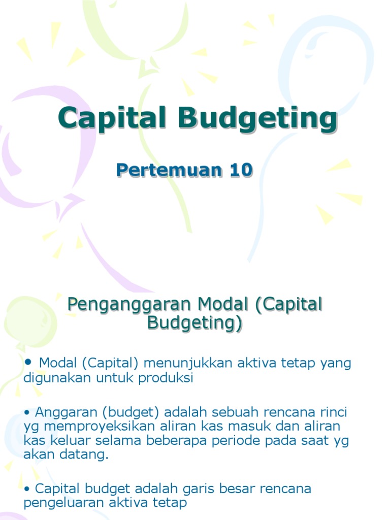 Penganggaran Modal dan Metodenya | PDF | Pengelolaan Keuangan & Uang