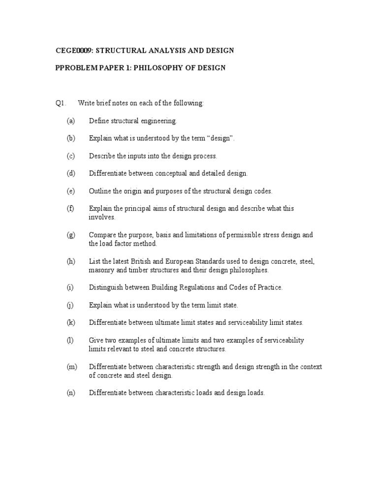Cege0009 - PP1 | PDF | Bending | Strength Of Materials