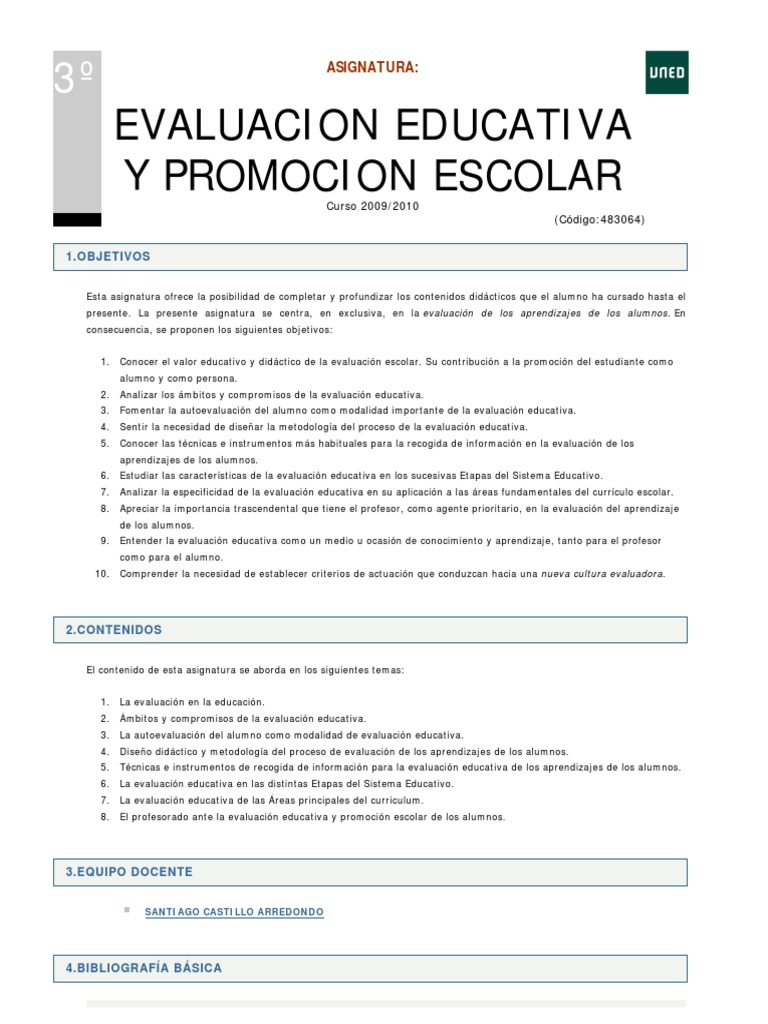 Evaluación, Educación y Promoción Escolar PDF | PDF | Evaluación | Prueba (evaluación)