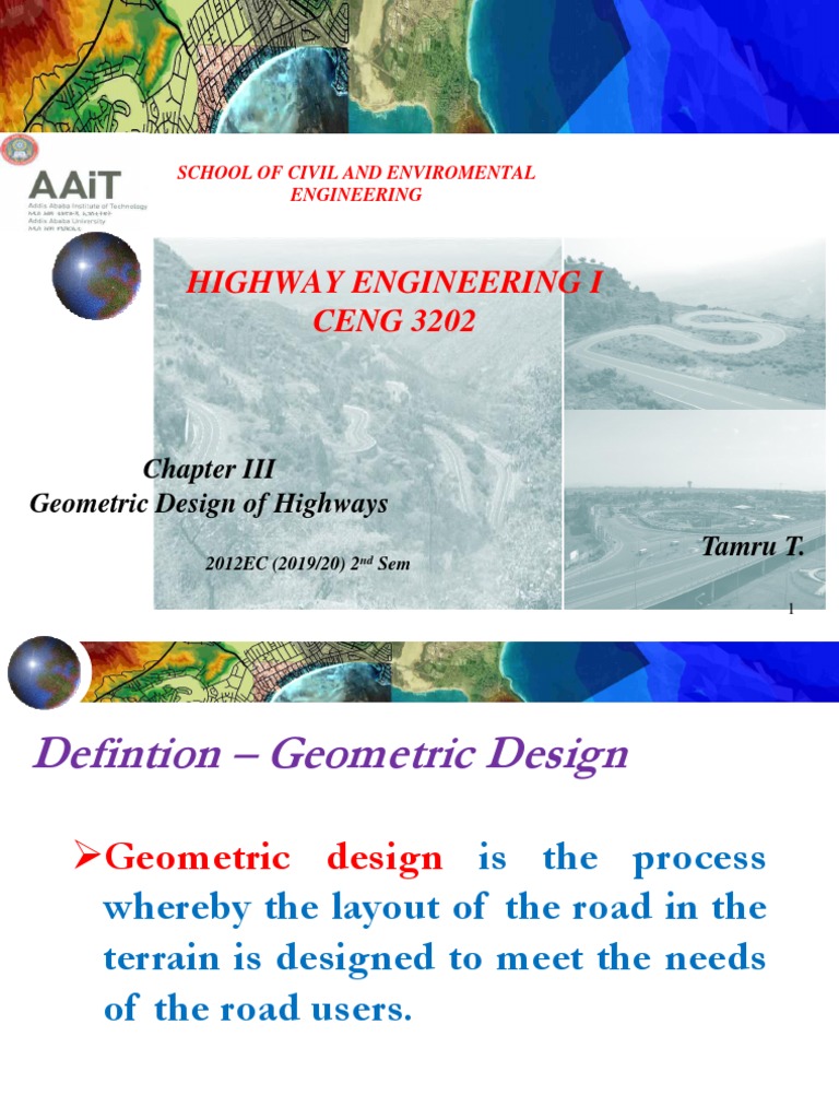 HW I Chapter 3 - Geometric Design | PDF | Road | Traffic