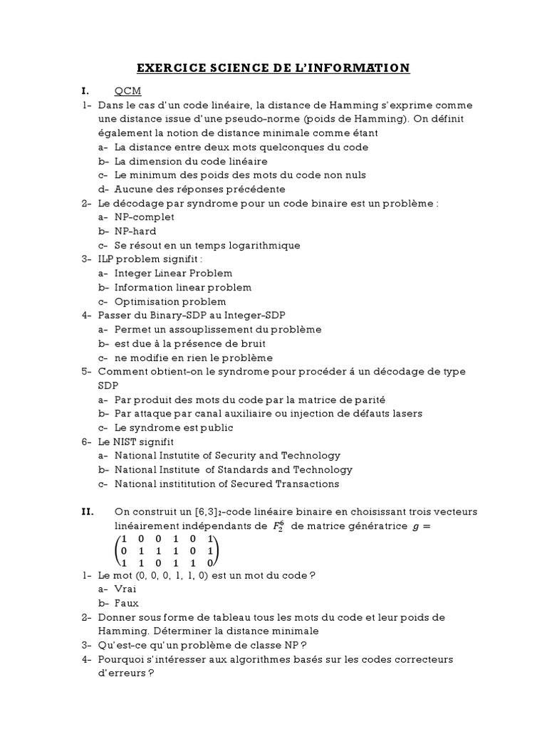 Exercice N-SDP | PDF