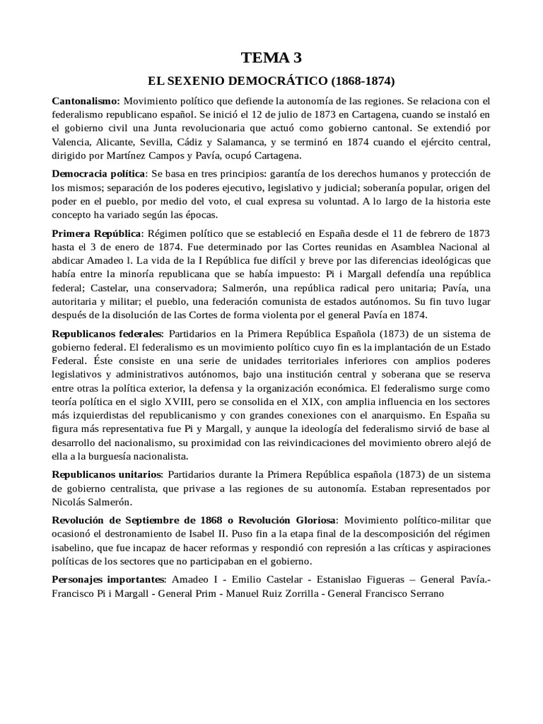 Conceptos-Sexenio Democratico | PDF | Ciencias Políticas | Gobierno