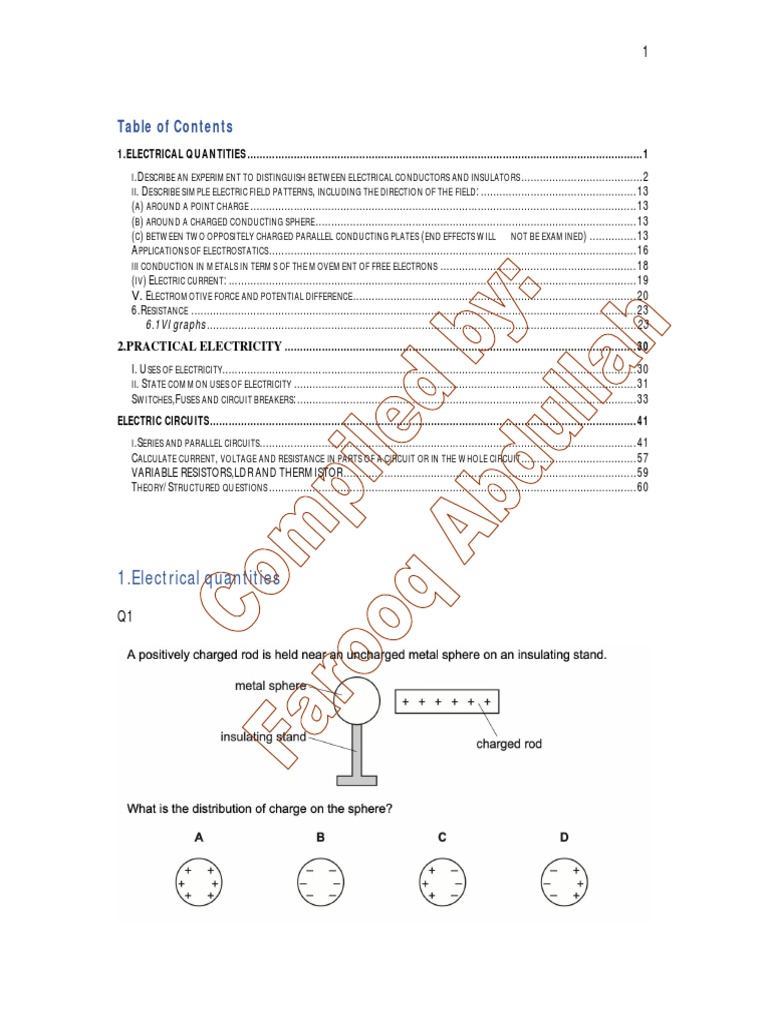 Question Electricity Compiled Ok | PDF | Electric Charge | Electrical ...
