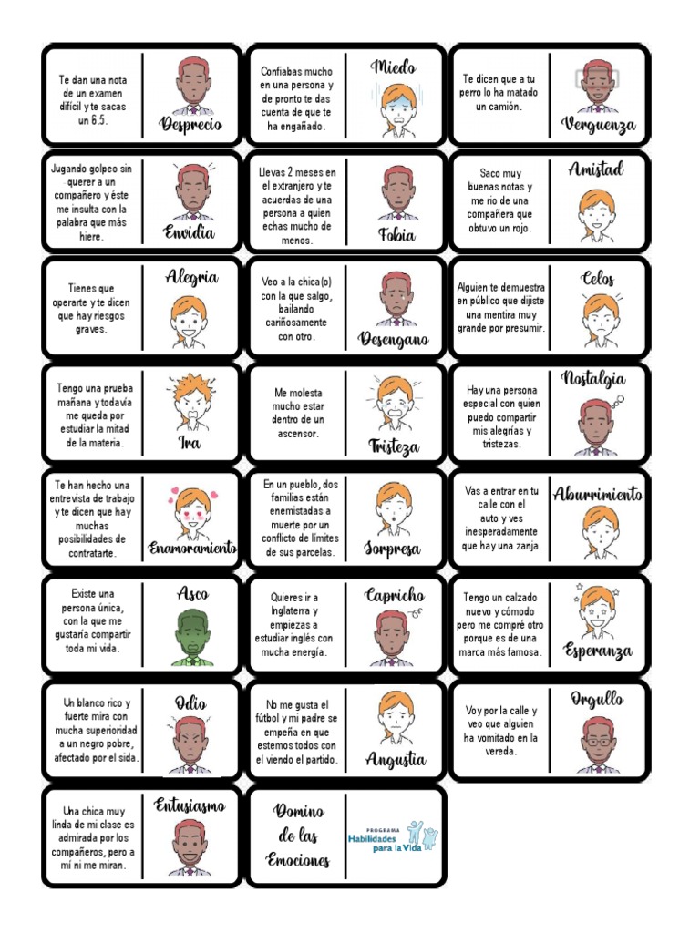 Domino de Las Emociones | PDF