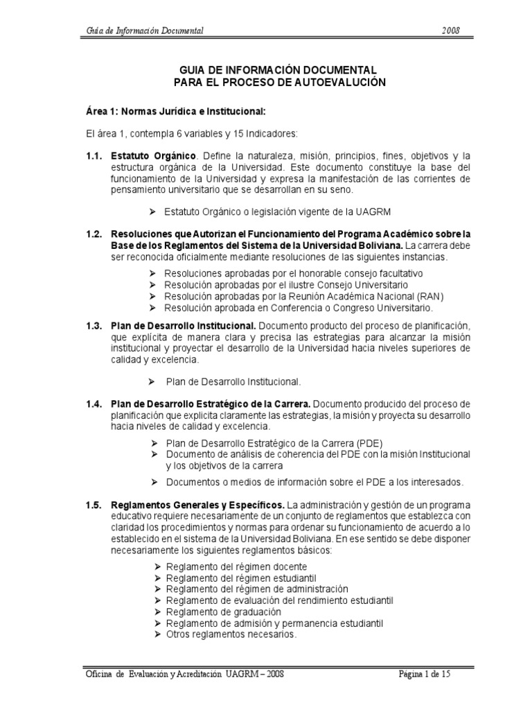 Uagrm Documento | PDF | Plan de estudios | Evaluación