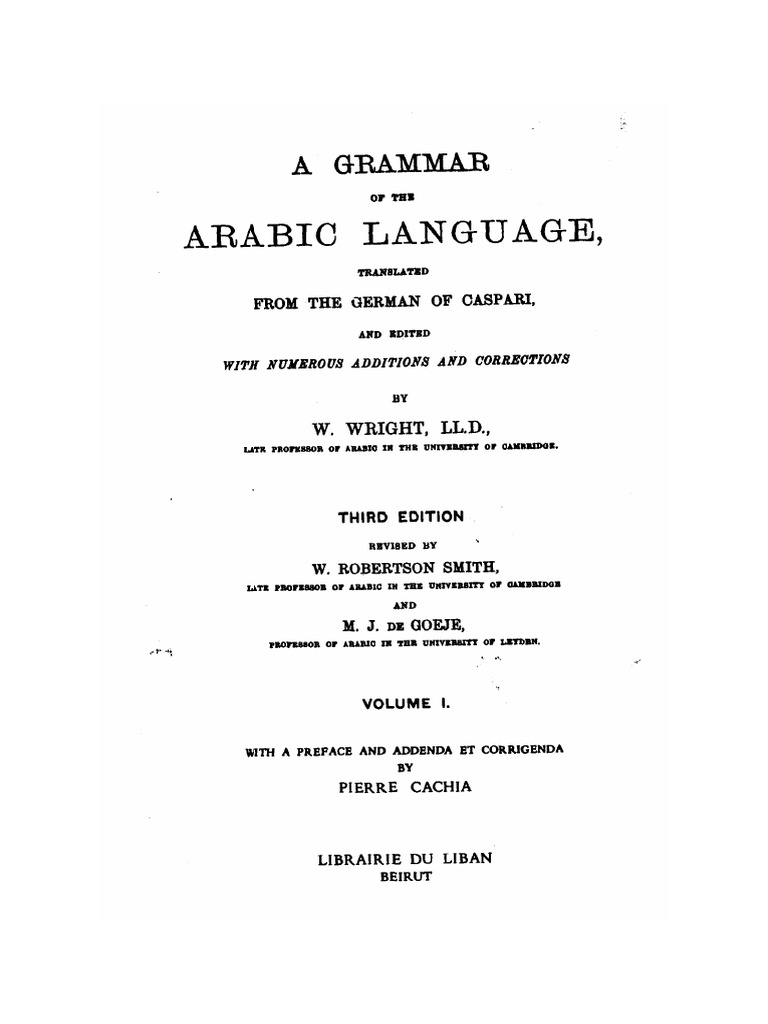 A Grammer of The Arabic Language | PDF