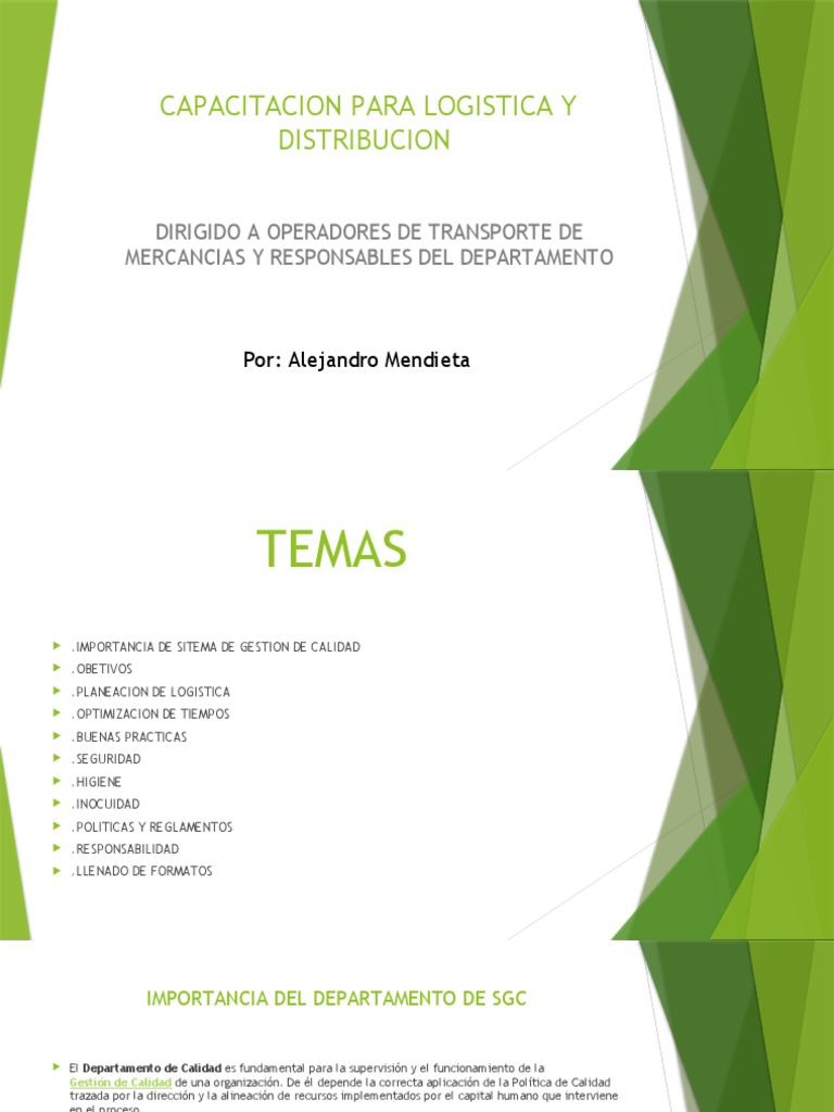 Capacitacion para Logistica y Distribucion | PDF | Logística | Alimentos