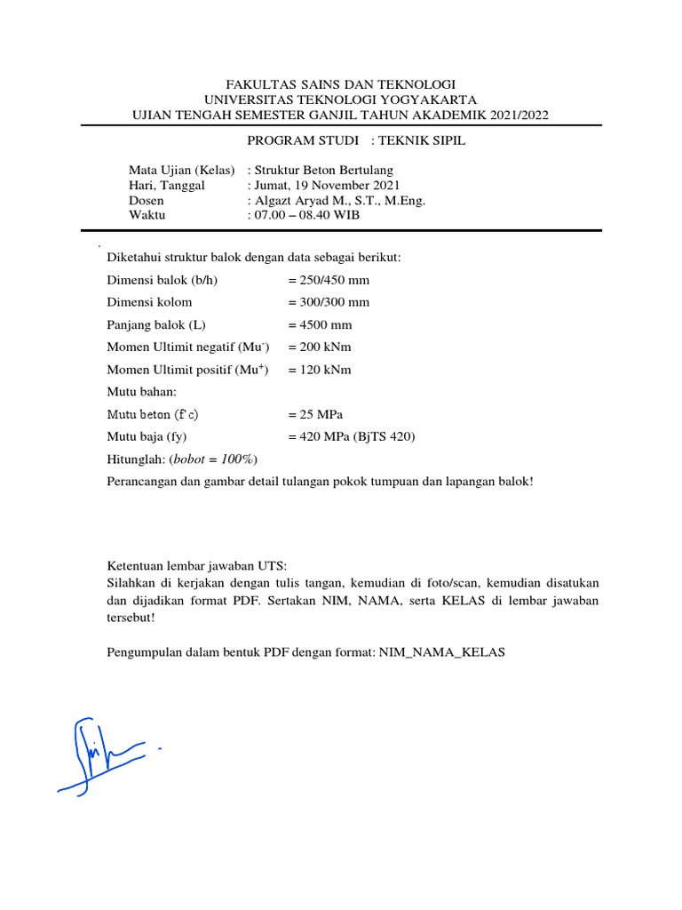 Tabel Mutu Beton SNI untuk UTS Teknik Sipil | PDF | Metode & Bahan Ajar