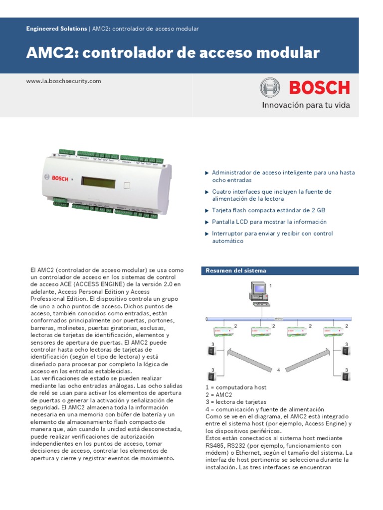 Bosch AMC2 - Data - Sheet - esES - 1354080523 | PDF | Controlador ...