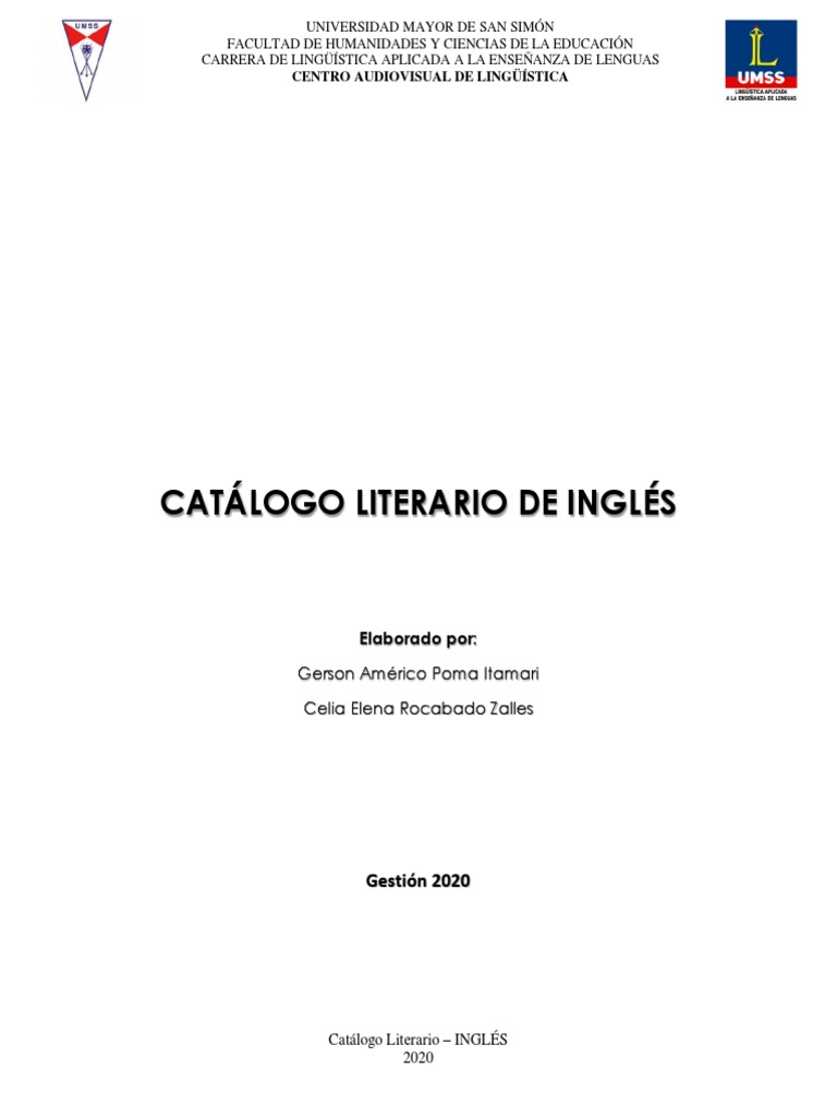 Catálogo Literario INGLÉS 2020 | PDF