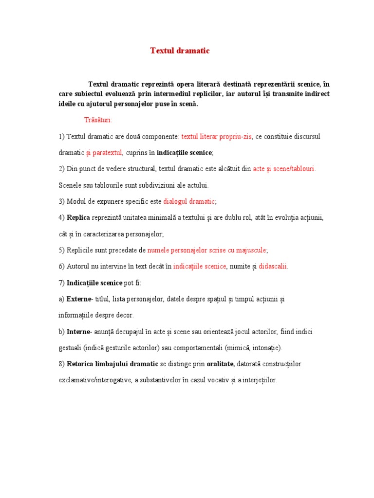 Genul Dramatic | PDF