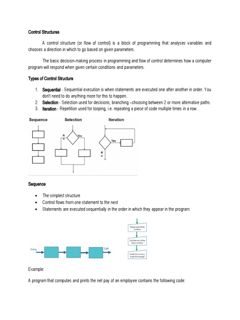 Lesson 2 - Control Structures | PDF | Control Flow | Boolean Data Type
