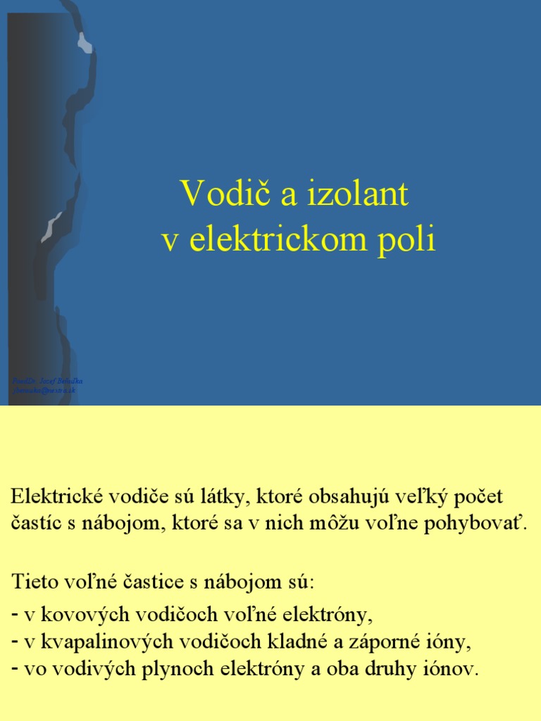 01-Vodic A Izolant V Elektrickom Poli | PDF