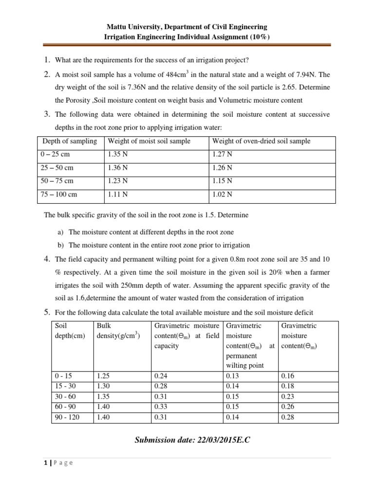 Assign 1 | PDF | Soil | Nature