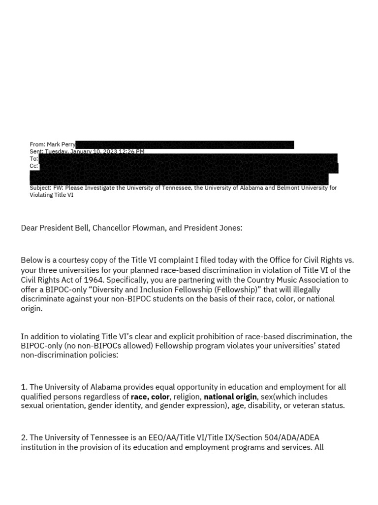 OCR CMA Complaint | PDF | Discrimination | Civil Rights Act Of 1964