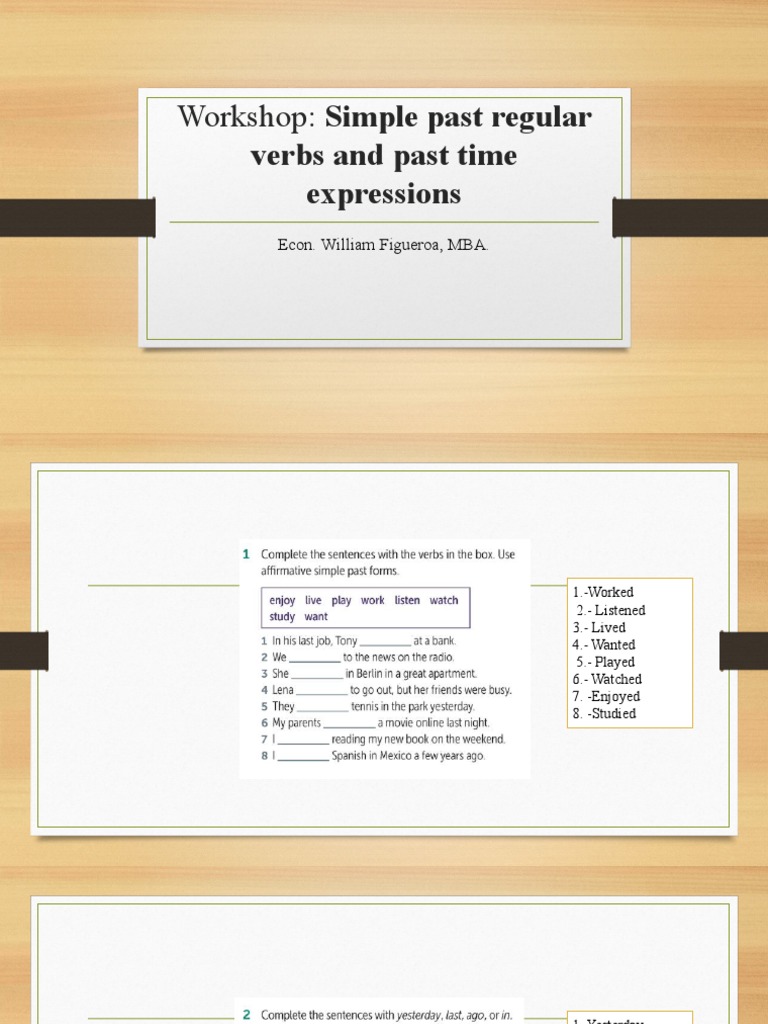 Simple Past Verbs and Time Expressions | PDF