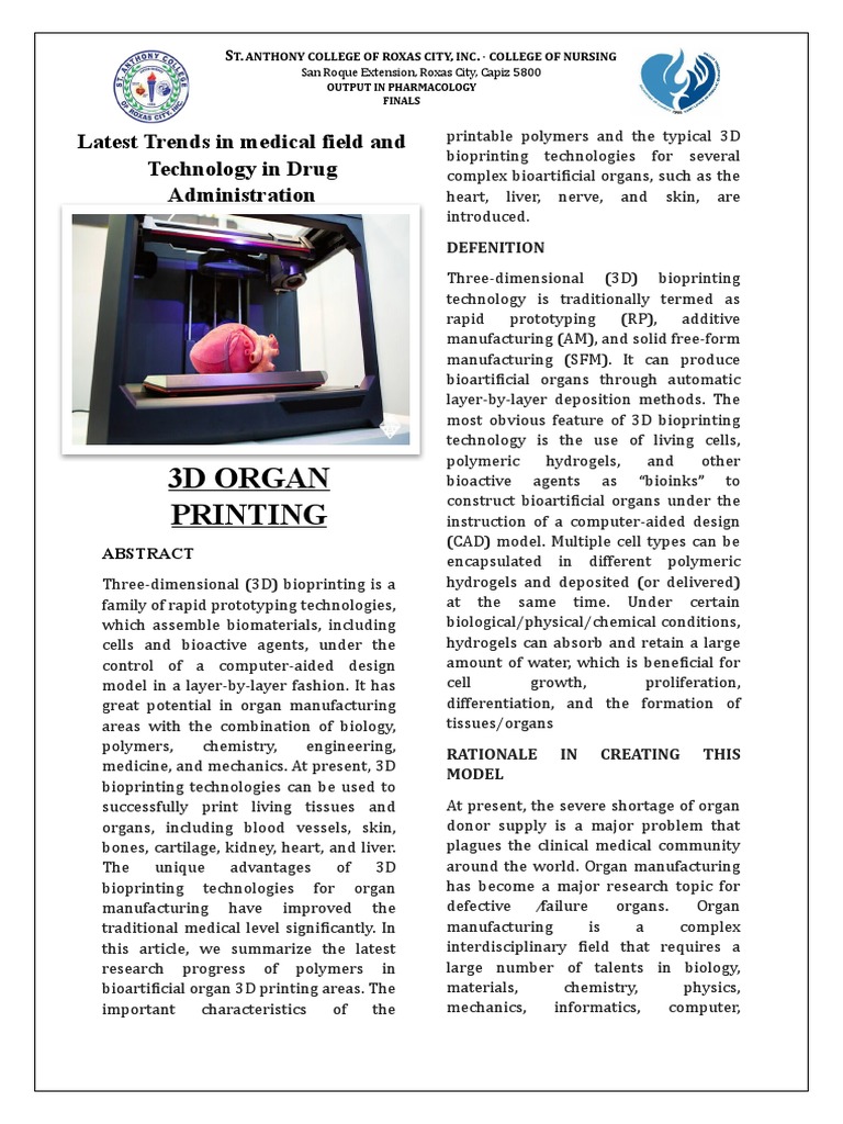 3D Organ Printing | Download Free PDF | Life Sciences | Biology