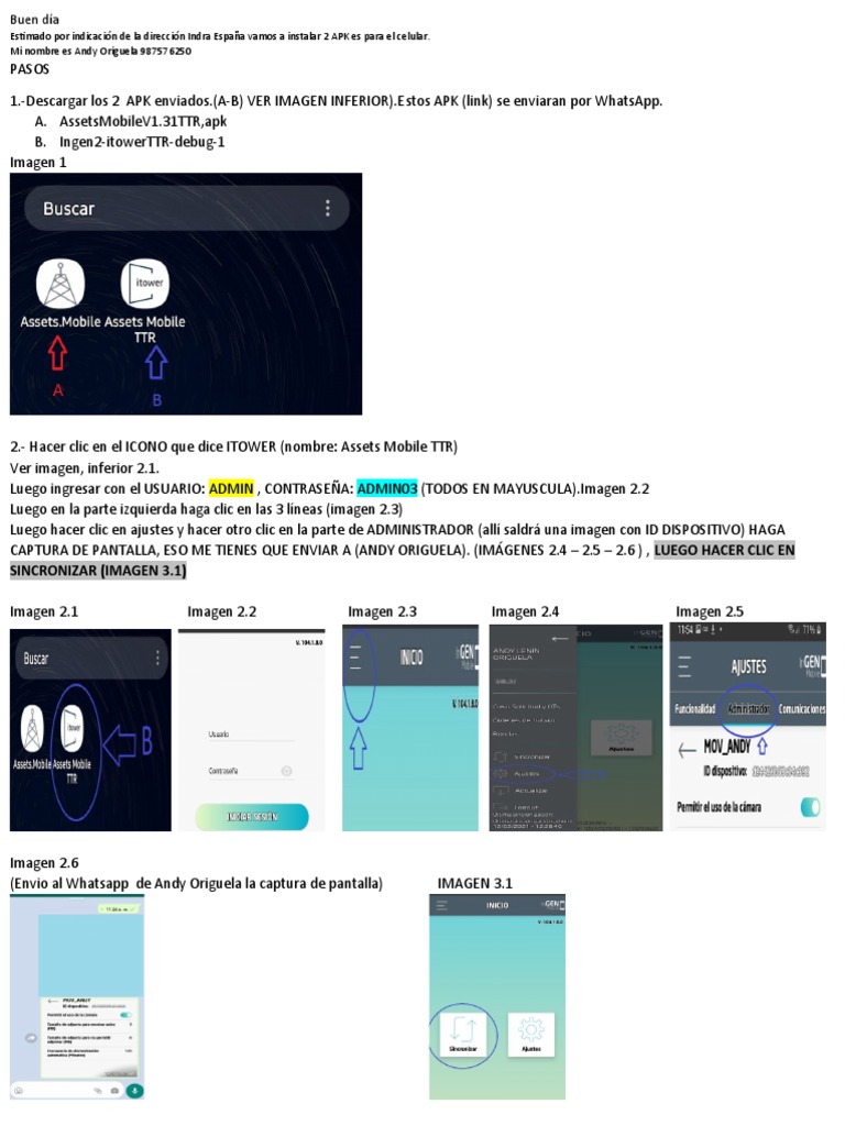 Pasos para Instalar Assets Mobil - Assets Mobil TTR | PDF | Software ...