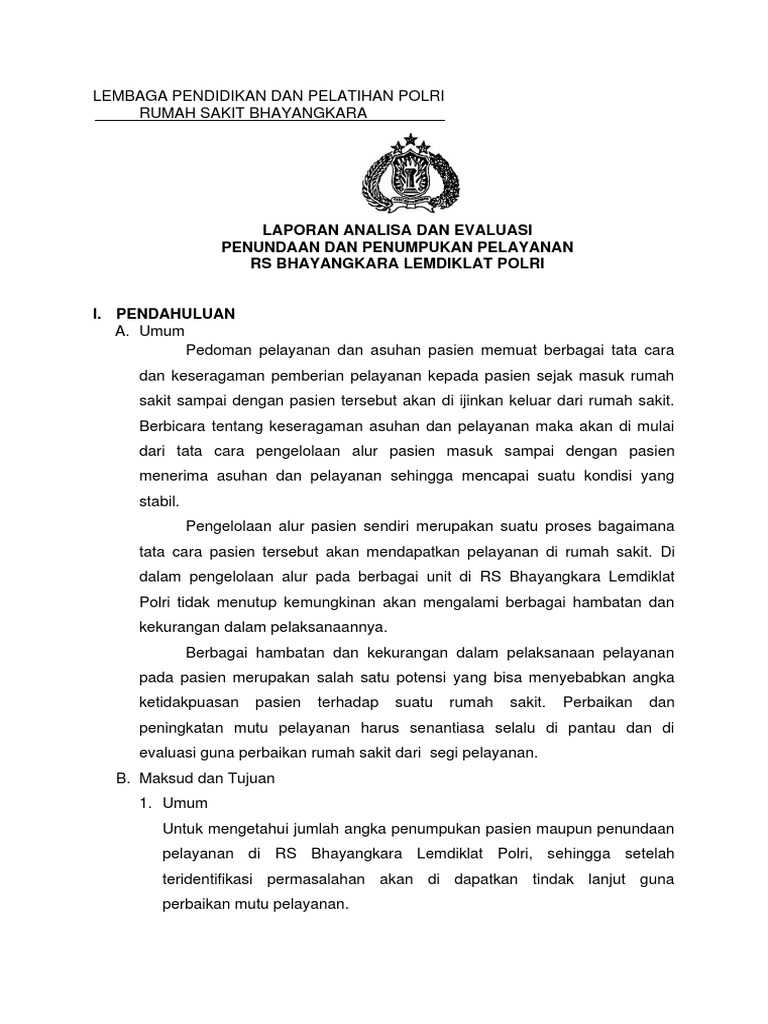 Evaluasi Pelayanan RS Bhayangkara | PDF