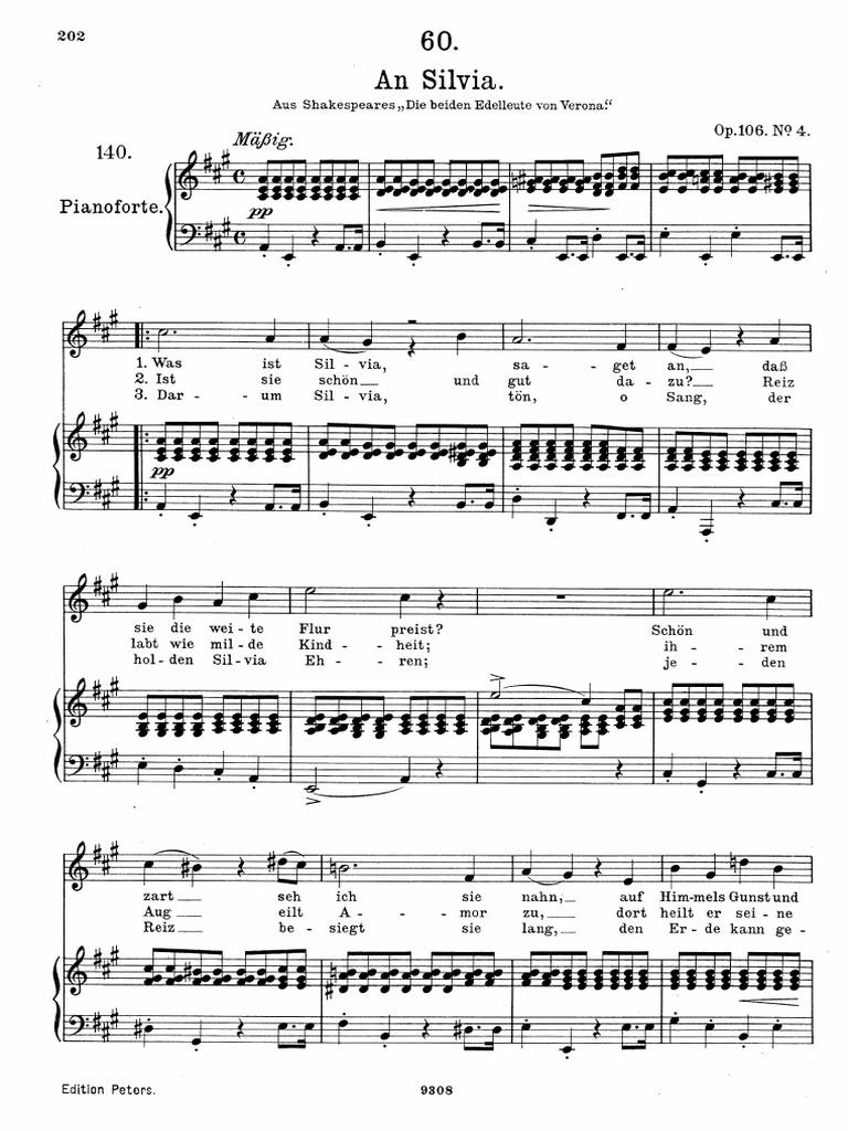 An Sylvia - Schubert | PDF