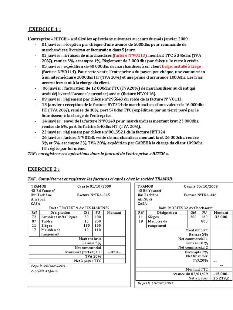 Correction TD Facturation Cas 1 Et 2 | PDF | Facture | Taxe sur la valeur ajoutée