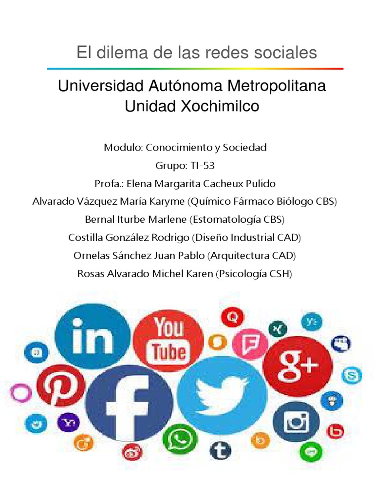 Dilema de las Redes Sociales en Jóvenes | PDF | Facebook | Acoso ...