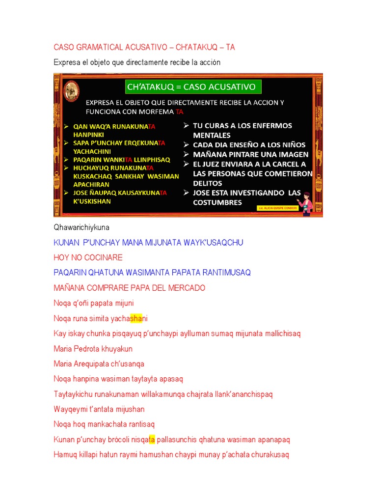 Caso Gramatical Acusativo | PDF | Religión y espiritualidad