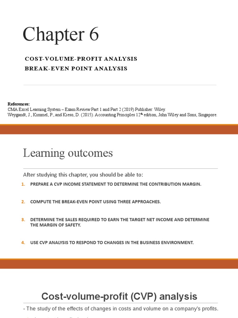 CH6 - Cost Volume Profict Analysis | PDF | Management Accounting | Business
