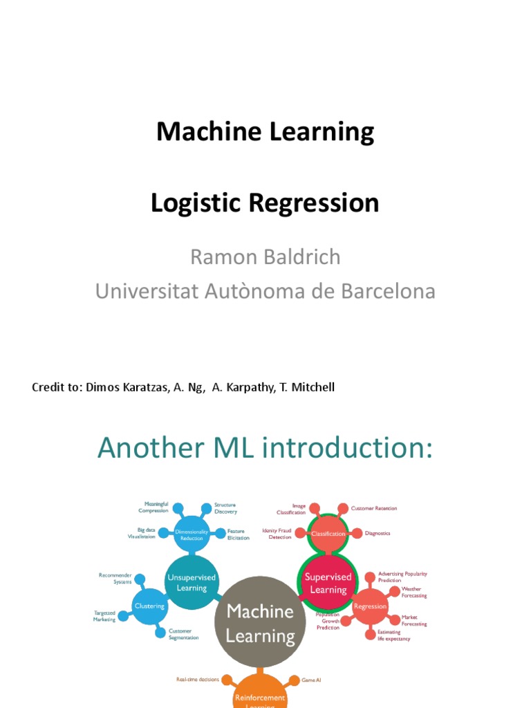 AC-ED L04 - Logistic Regression, Regularization | Download Free PDF | Estimator | Statistical ...