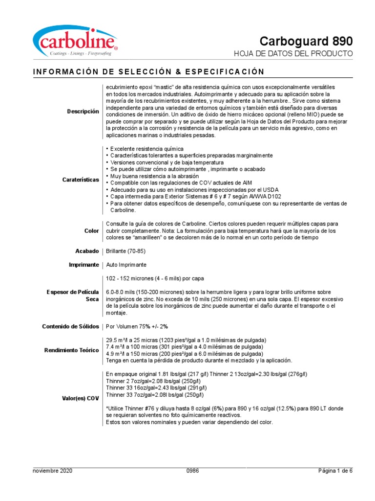 Carboguard 890 PDS | Descargar gratis PDF | Hormigón | Acero Carboguard 890 PDS | Descargar gratis PDF | Hormigón | Acero