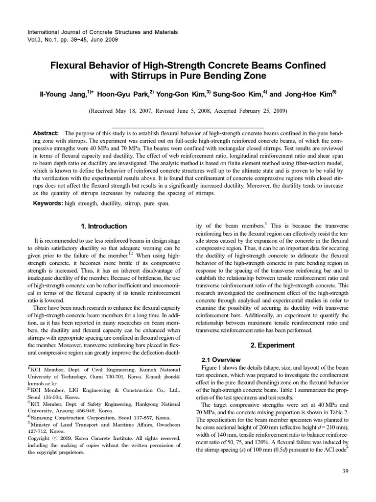 Flexural Behavior of High-Strength Concrete Beams Confined With ...