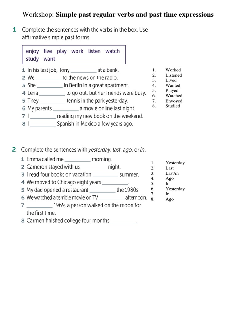 Mastering Simple Past Tense: A Guide to Regular Verbs and Common Past ...