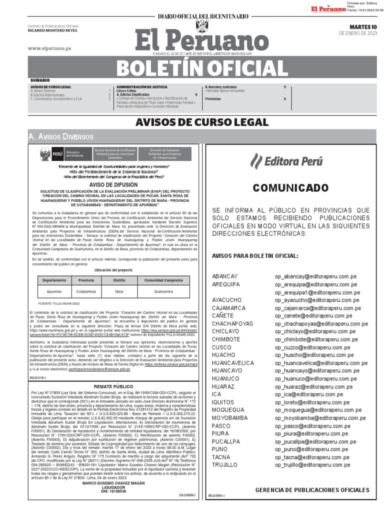 BO20230110 | PDF | Perú | Seguro