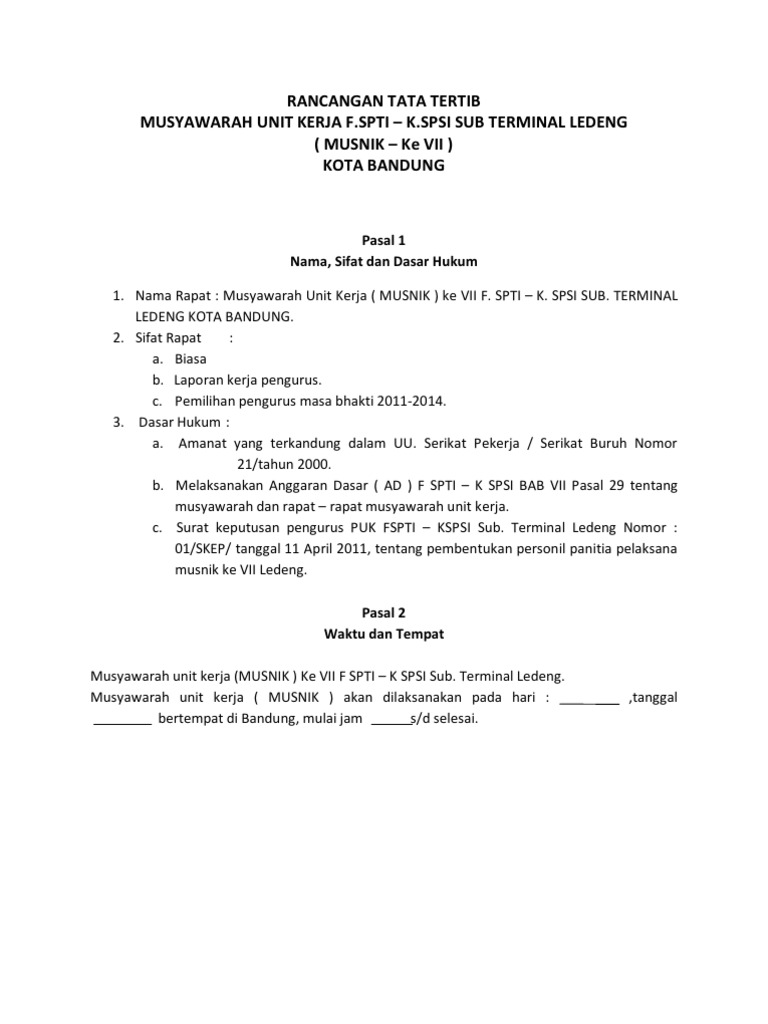 Rancangan Tata Tertib | PDF