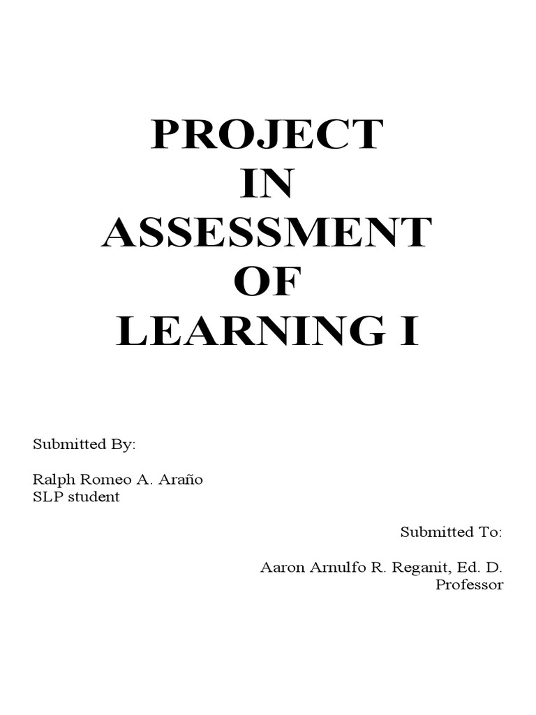 Assessment of Learning First Page | PDF