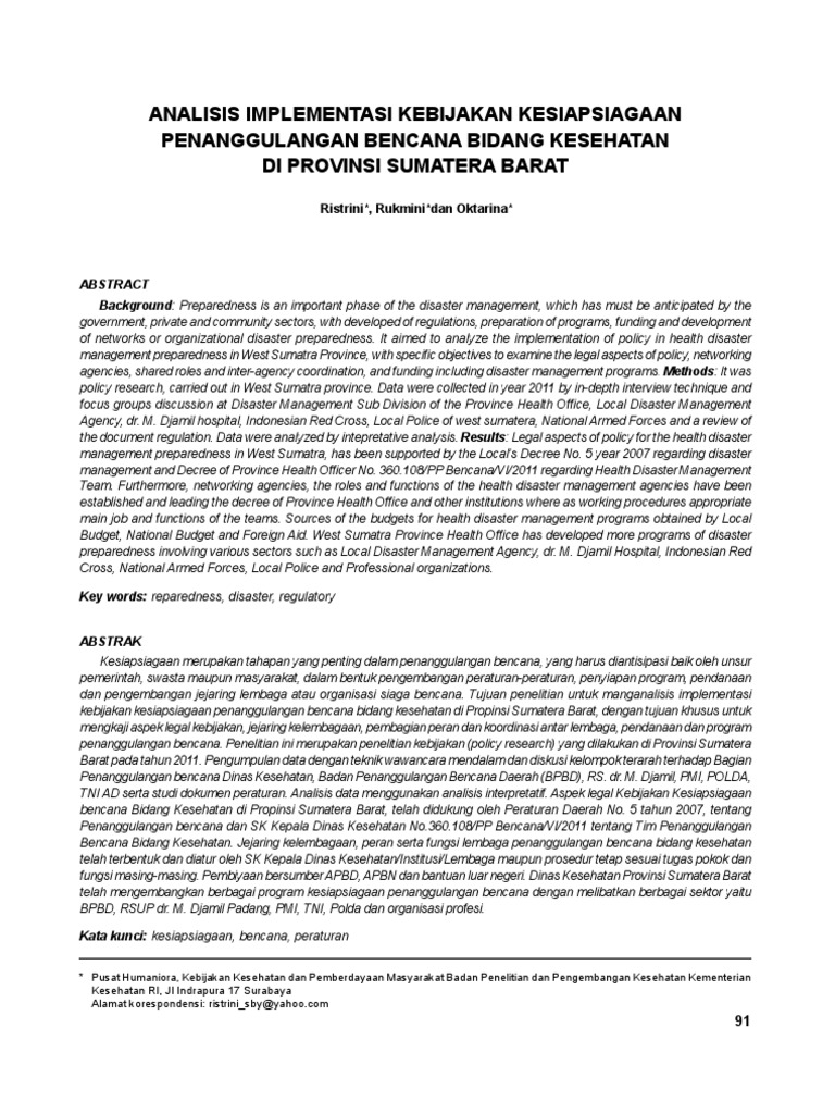 Jurnal Tentang Penanggulangan Bencana | PDF | Emergency Management | Indonesia