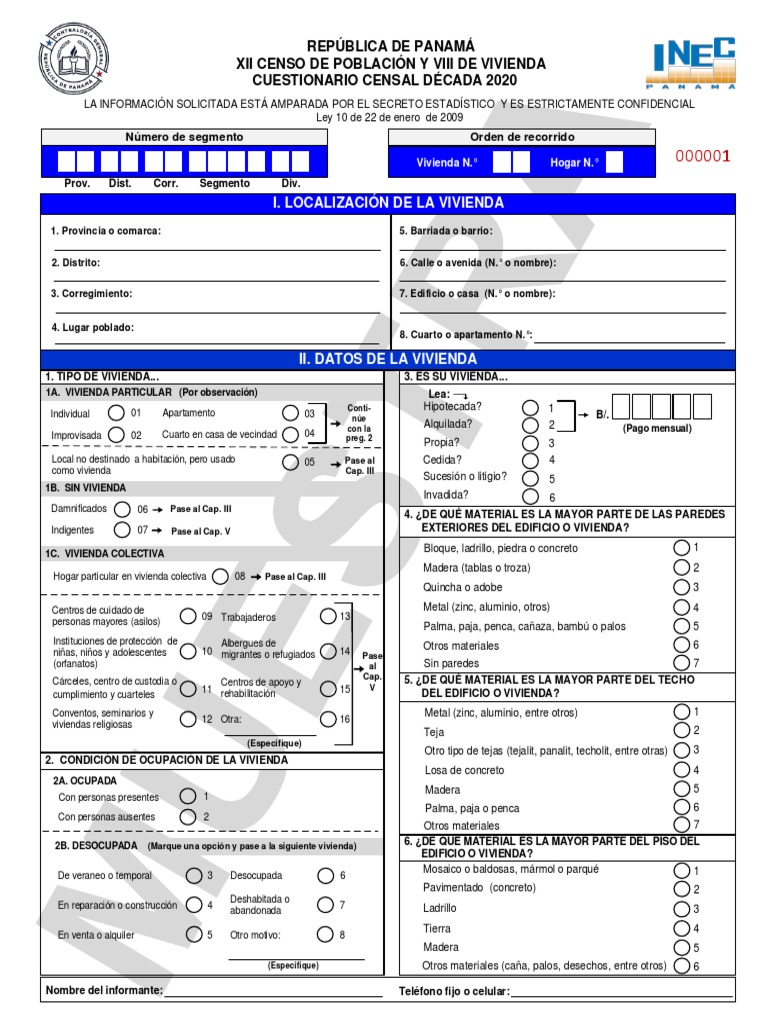 Cuestionario Censal Cpv-Va | PDF | Estufa de cocina