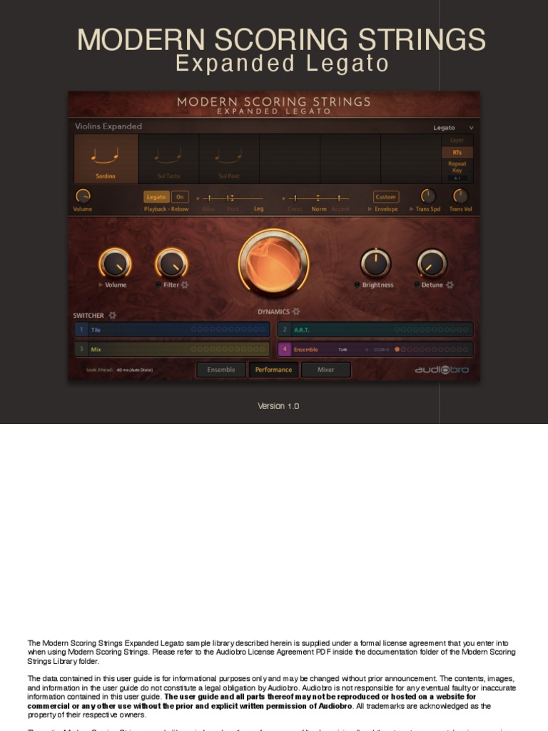Modern Scoring Strings Expanded Legato Manual | PDF | Violin | Double Bass